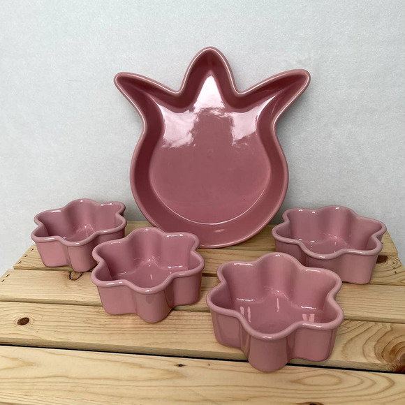 Chantal | Kitchen | Lot Of Chantal Stoneware Tulip Pink Dishes 5 Pieces ...